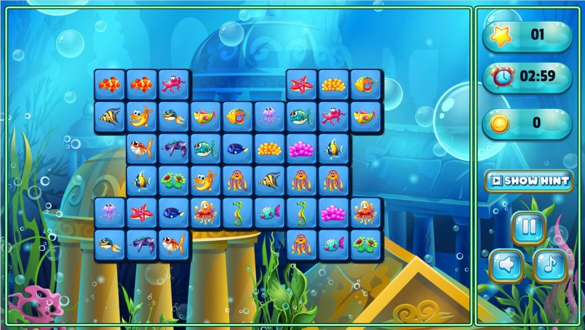 Aqua Link Free Game Play Now at 144mahjong.com