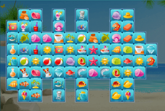 Beach Connect Mahjong - play game online in full screen