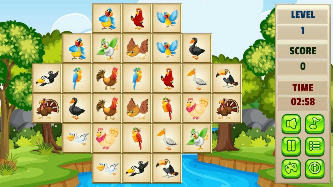 Birds Mahjong Deluxe - play game online in full screen