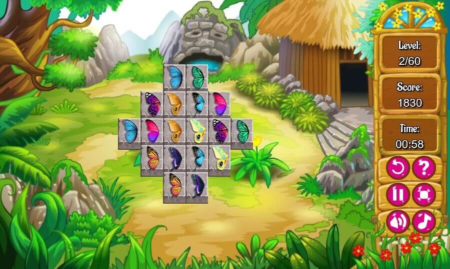 Butterfly Kyodai full screen game | Play online for free