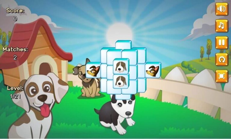 Dog Mahjong - play game free online in full screen