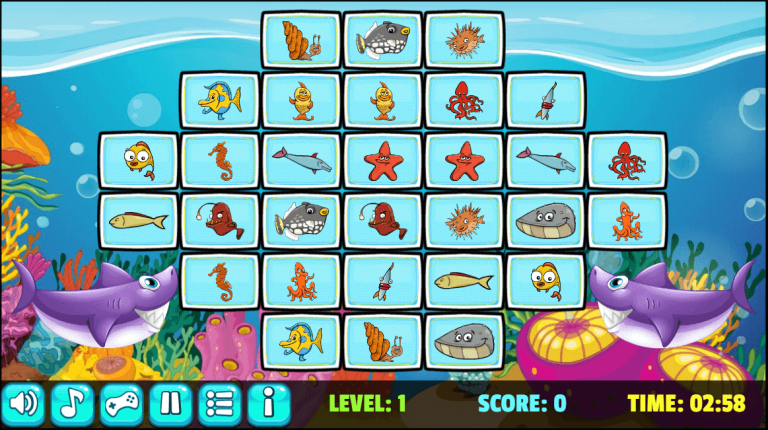 Fish Mahjong - play game online in full screen