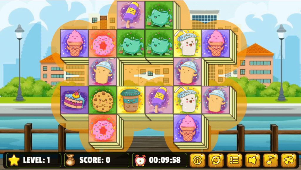 Foody Triple Mahjong - play game online in full screen