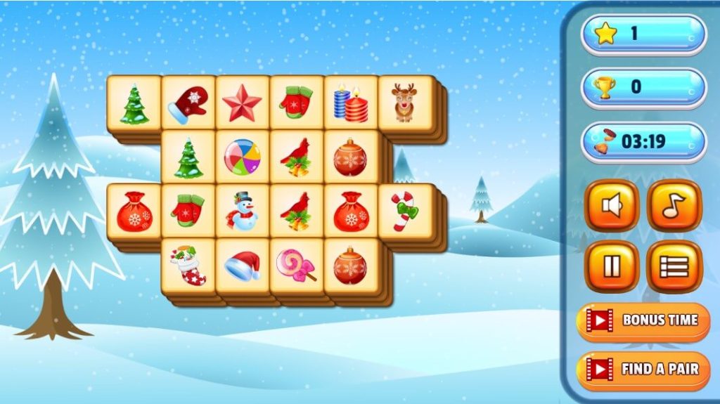 Mahjong Tiles Christmas Free Game Play Now at 144mahjong.com