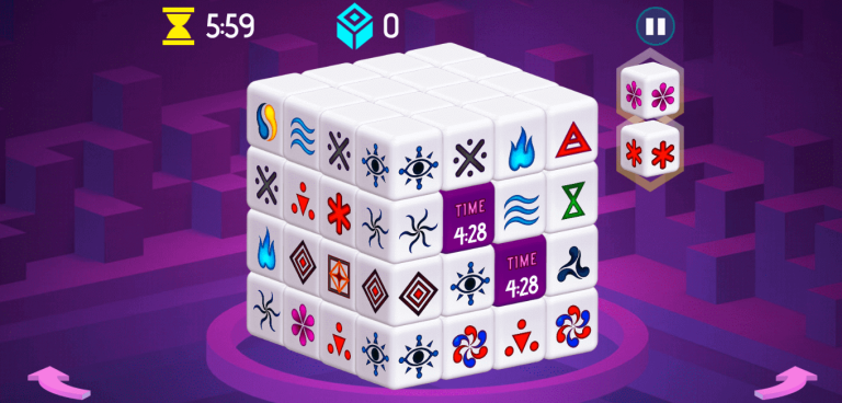 Mahjongg Dark Dimensions Tripple Time 1 - play game online in full screen