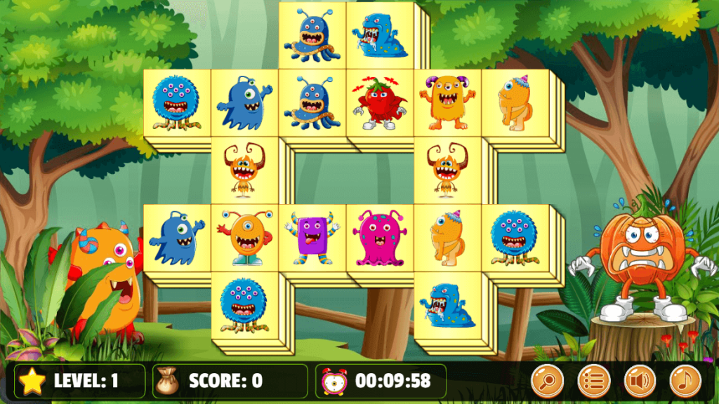 Monster Triple Mahjong - play game online in full screen