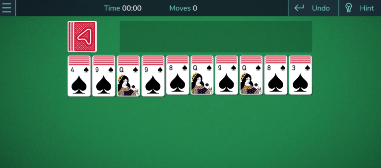 Spider Solitaire 1 - play game online in full screen